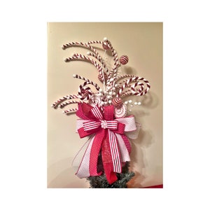 Christmas Tree Topper, Candy Tree Topper, Peppermint Tree Topper, Candy ...