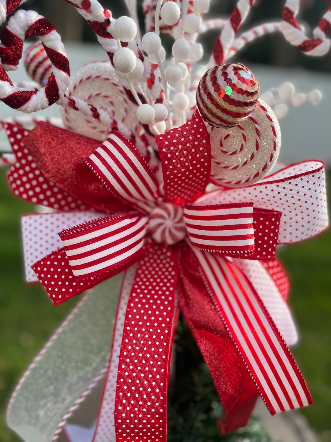 Christmas Tree Topper Candy Tree Topper Peppermint Tree - Etsy