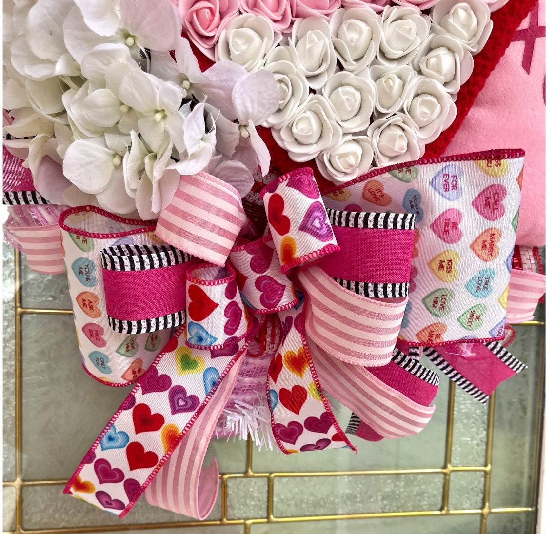 Valentines Day Wreath, Wreath With Hearts, Love Wreath, Conversation ...