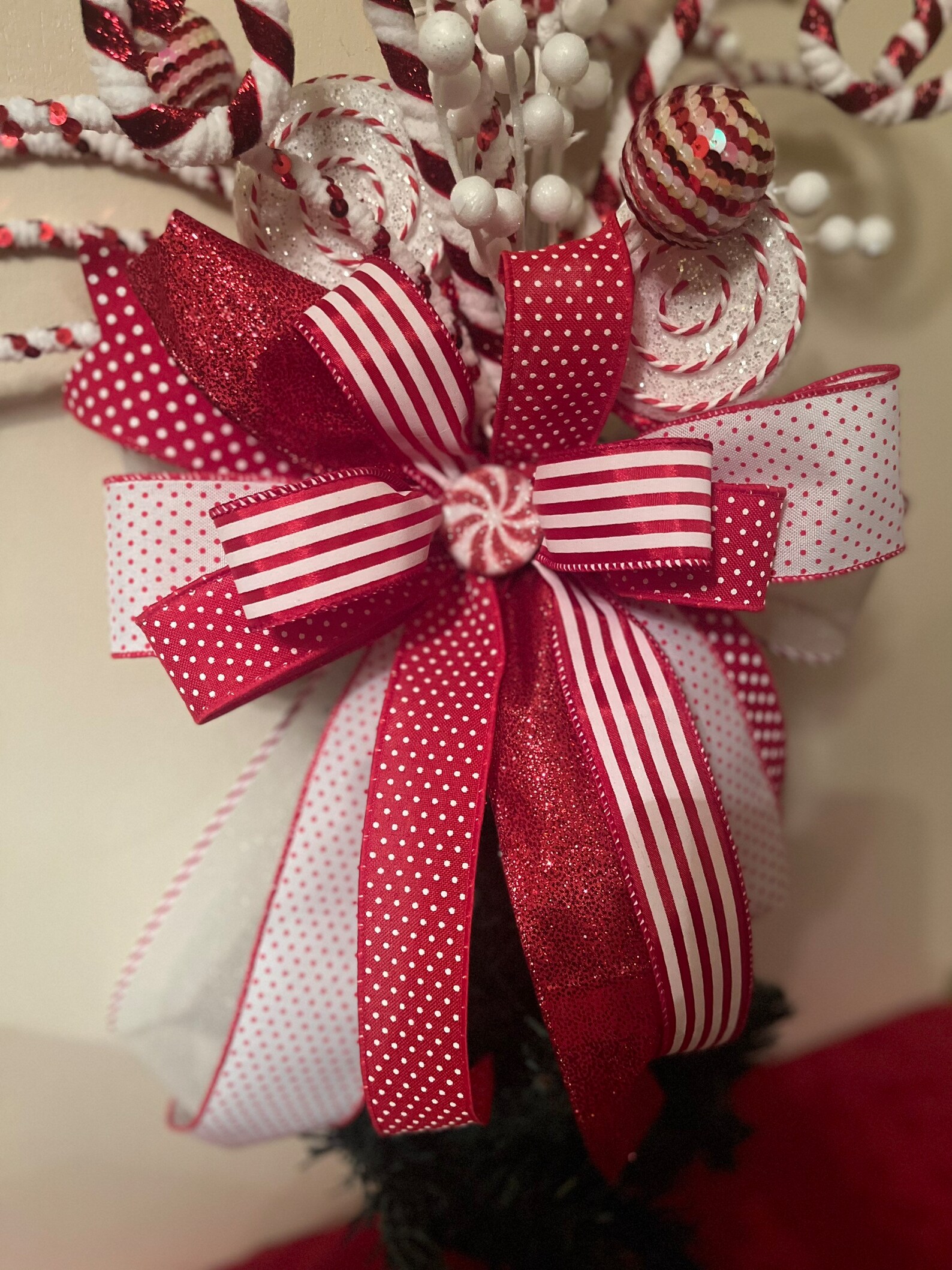 Christmas Tree Topper Candy Tree Topper Peppermint Tree - Etsy