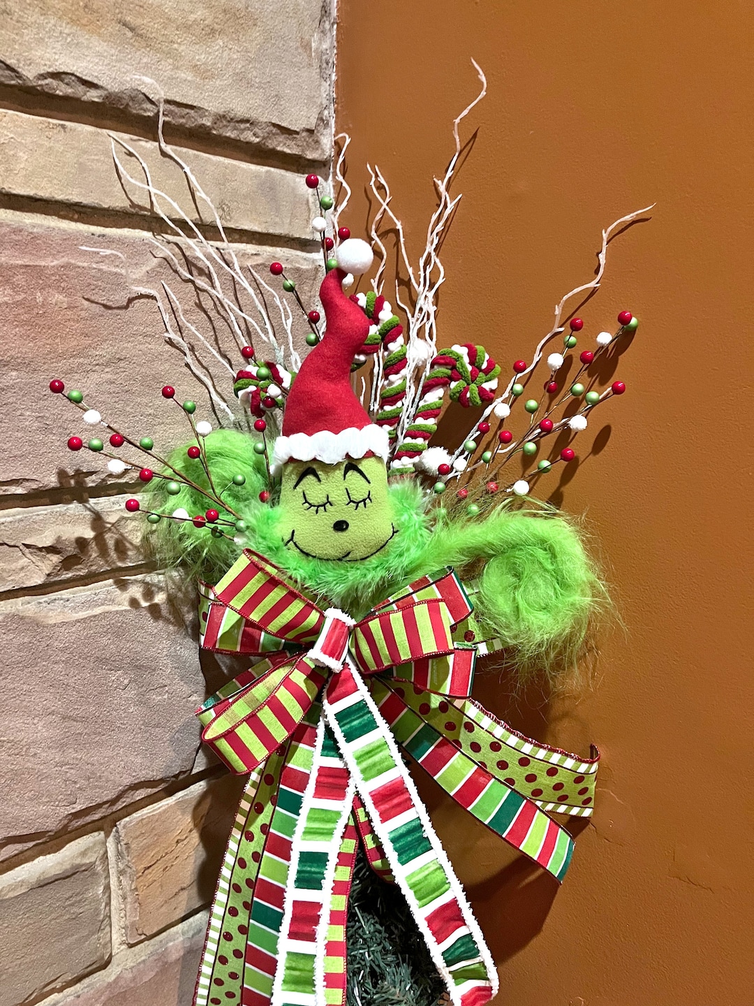 Christmas Tree Topper, Green Monster Tree Topper, Holiday Tree Topper ...