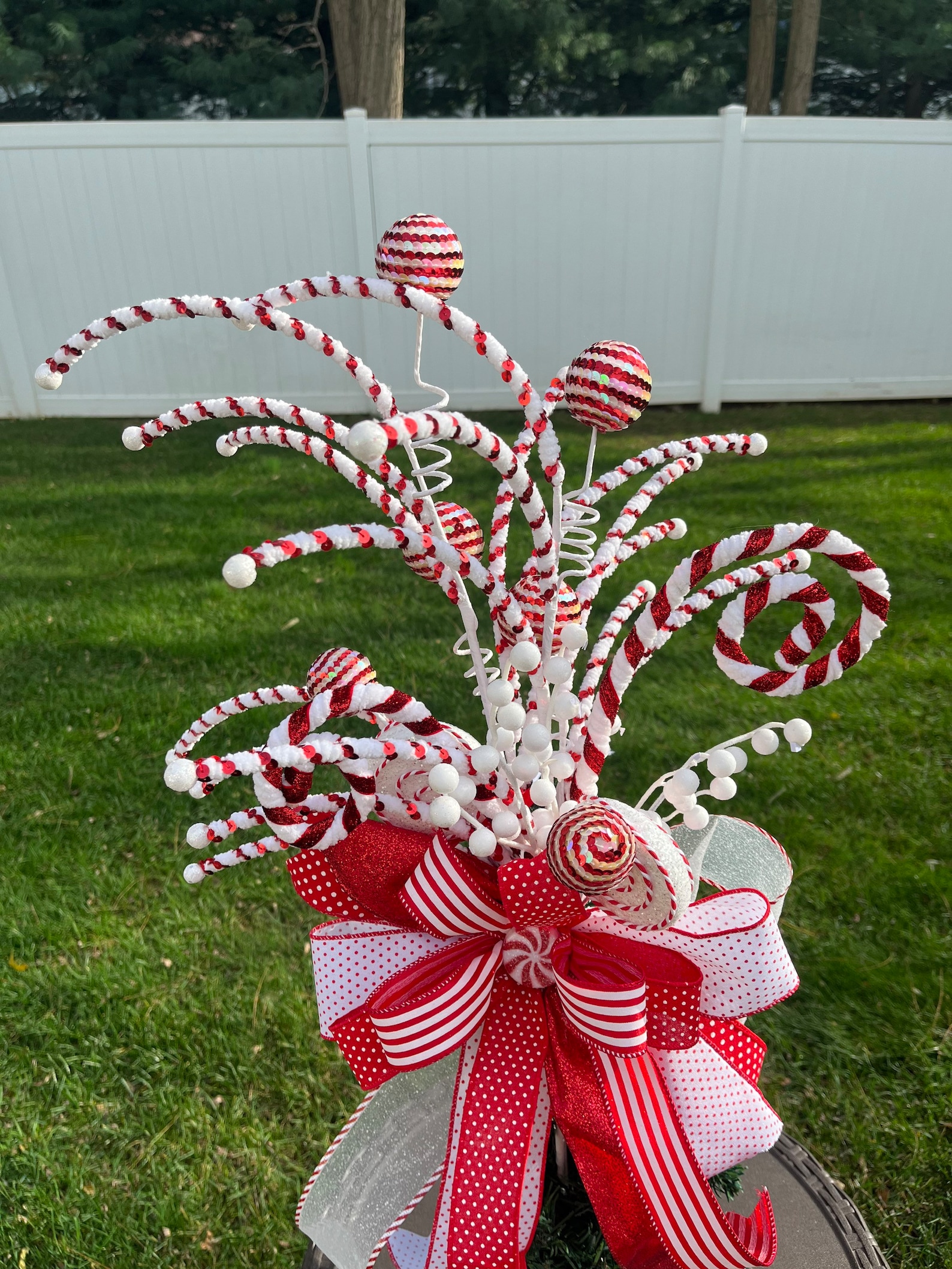 Christmas Tree Topper Candy Tree Topper Peppermint Tree - Etsy