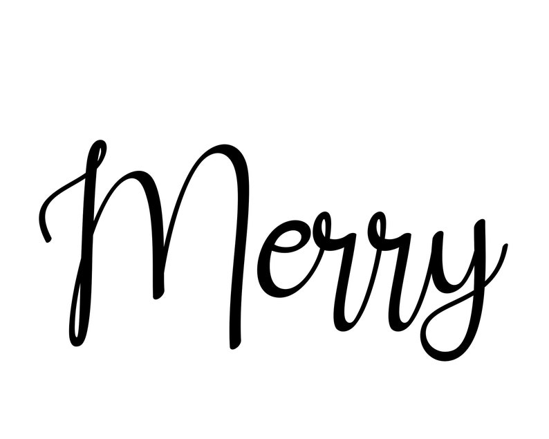 Merry Word Art Printable | Etsy