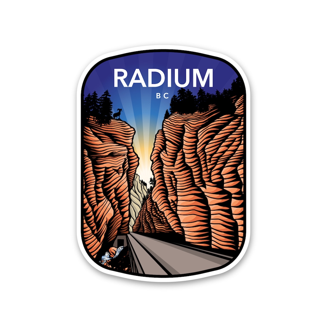 Radium BC Sticker Radium Hot Springs Matte Vinyl Decal Waterproof ...