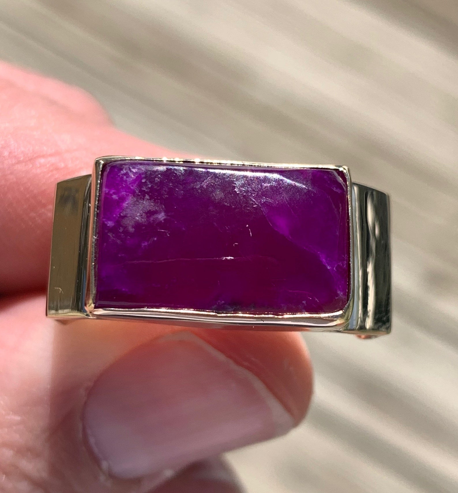 Exceptional Sugilite Gel Ring Solid 14K Gold 10.9 grams | Etsy