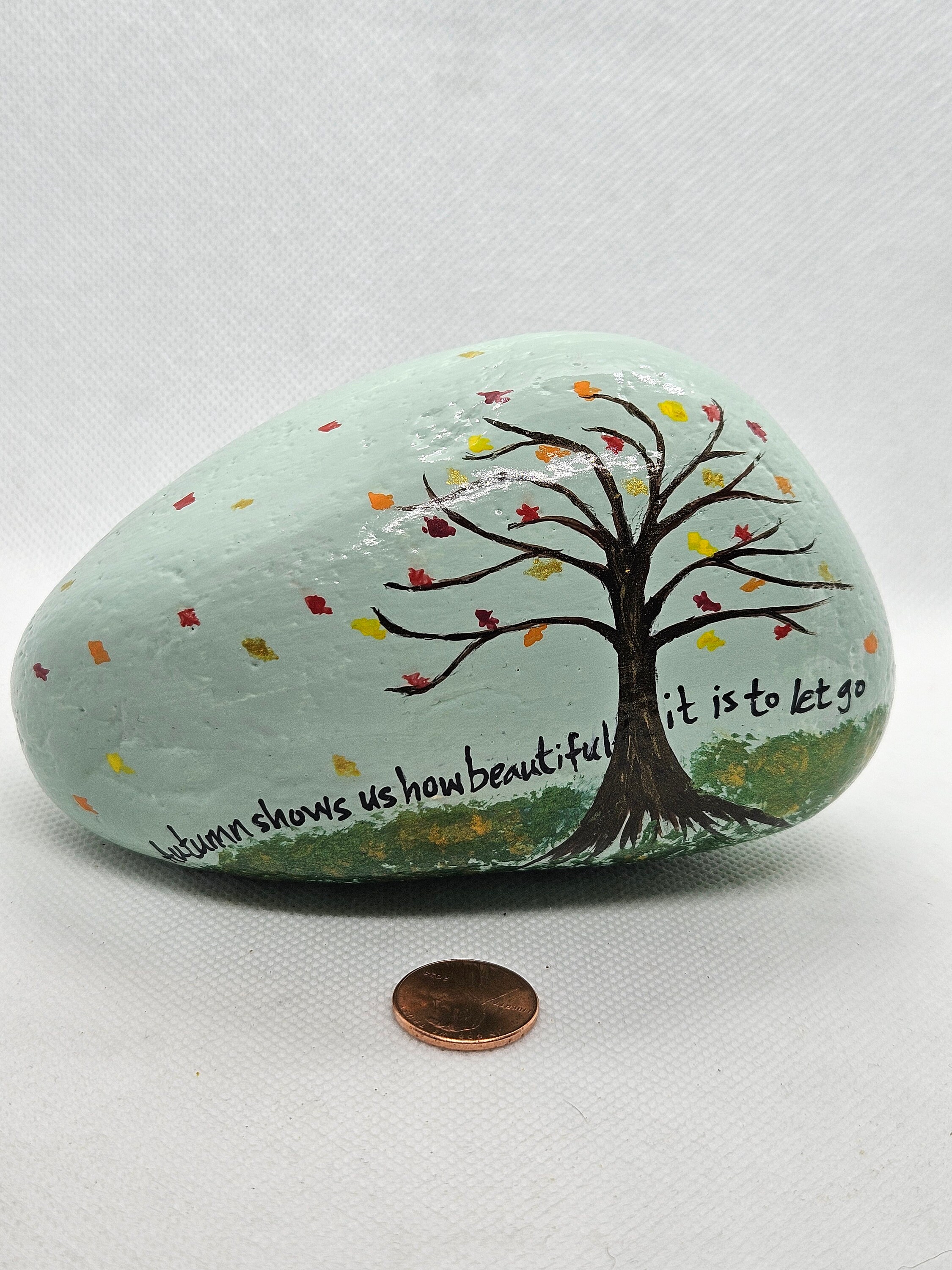 Memorial Garden, Autumn Rock, Fall Decor, Sympathy Rock, Inspirational ...