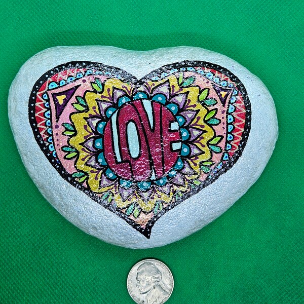 Painted Heart Rock - Etsy