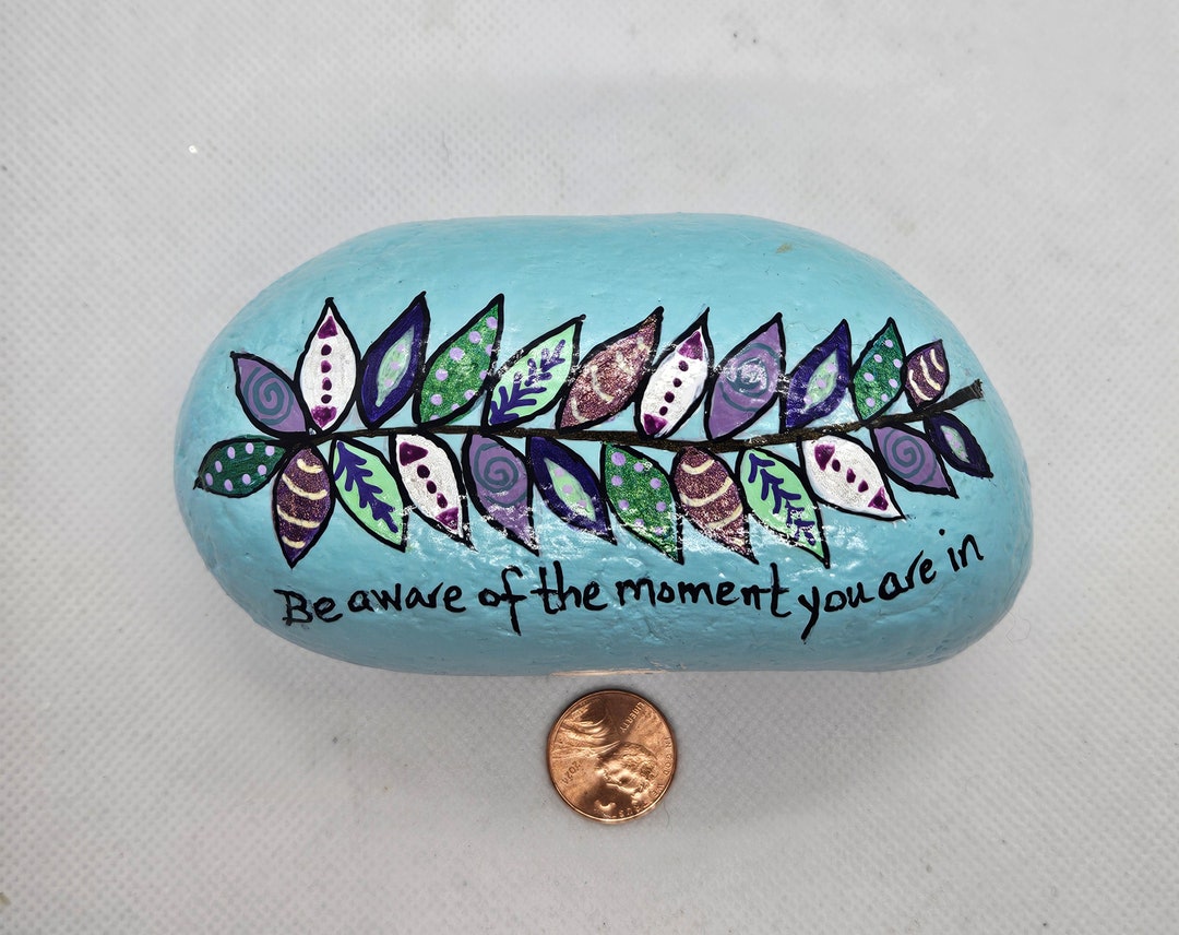 Zen Garden Rock, Inspirational Rock, Meditation Stone, Mandala Art ...