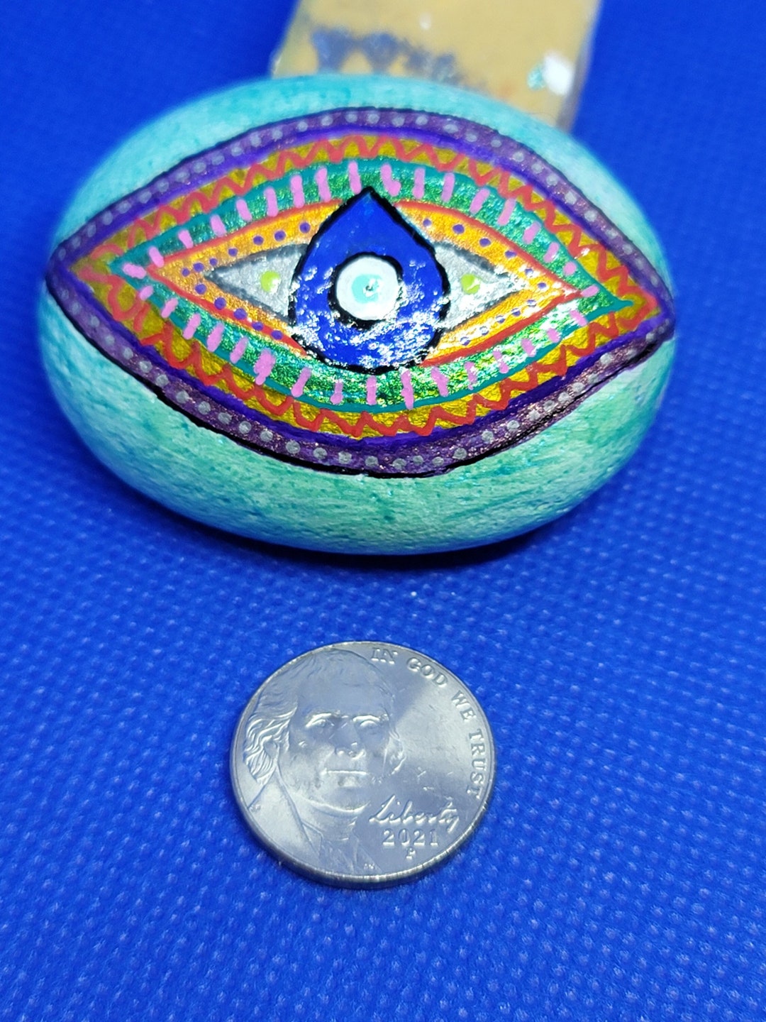 Mandala Rock, Evil Eye Rock, Mandala Art, Evil Eye Protection, House ...