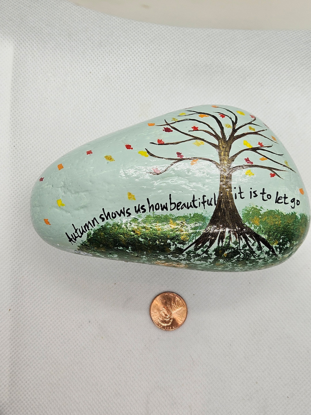 Memorial Garden, Autumn Rock, Fall Decor, Sympathy Rock, Inspirational ...