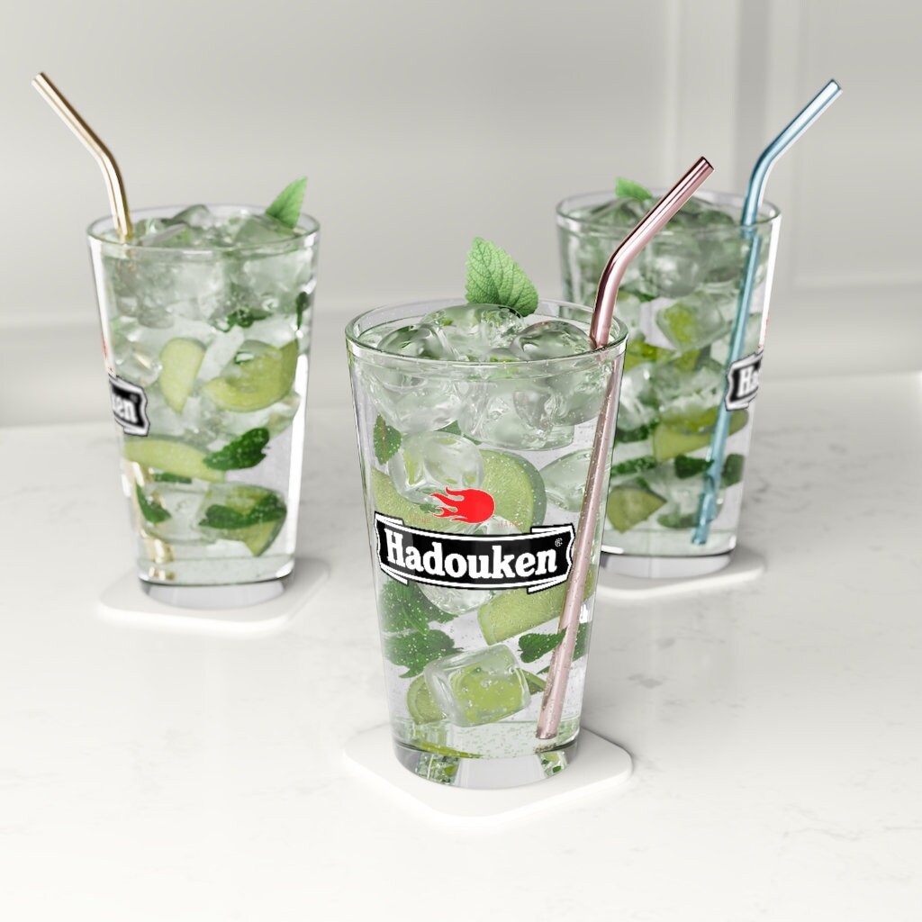 Retro Video Games Street Fighter HADOUKEN Heineken Style Pint Glass ...