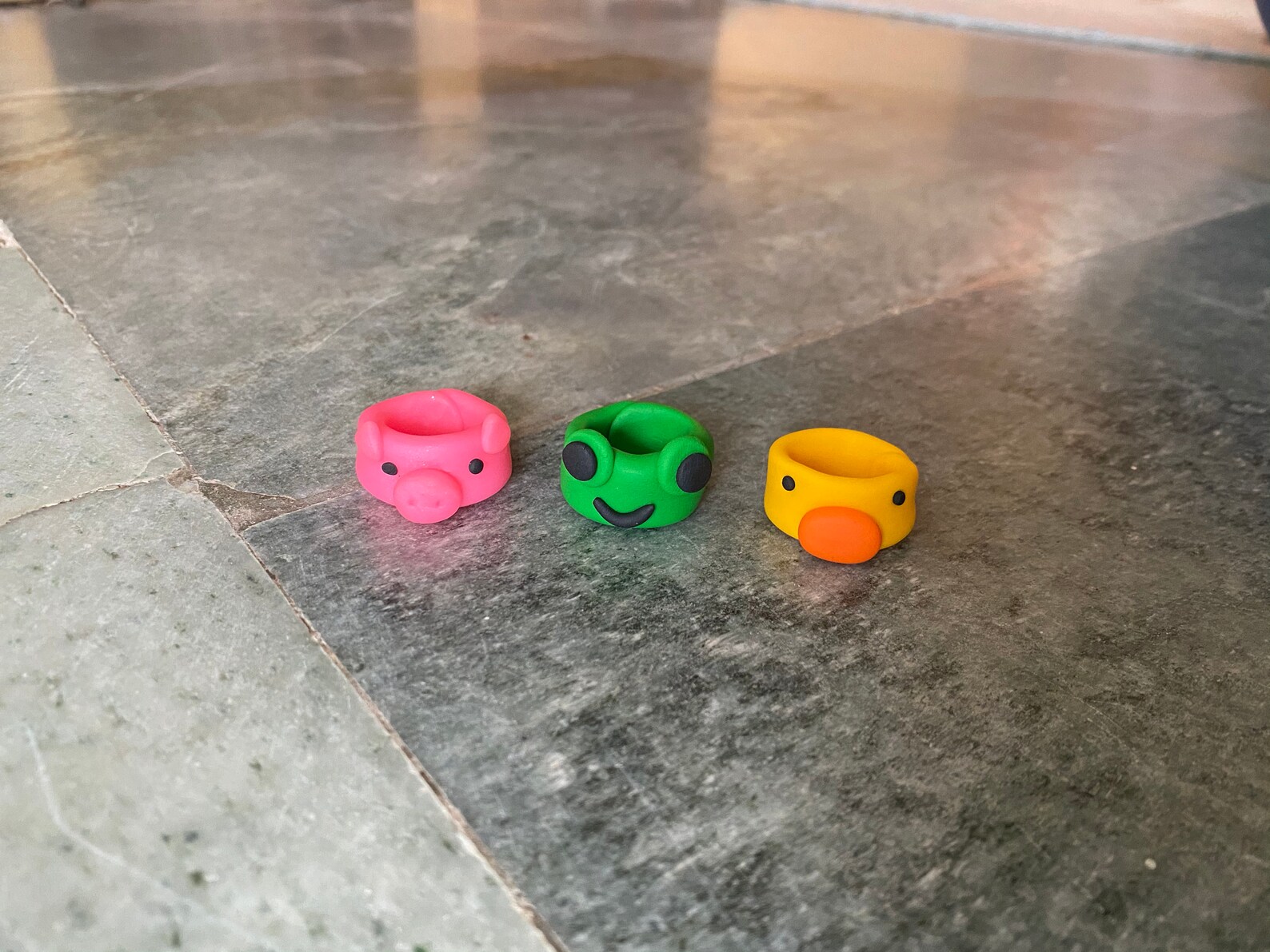 ANIMALZ polymer rings | Etsy