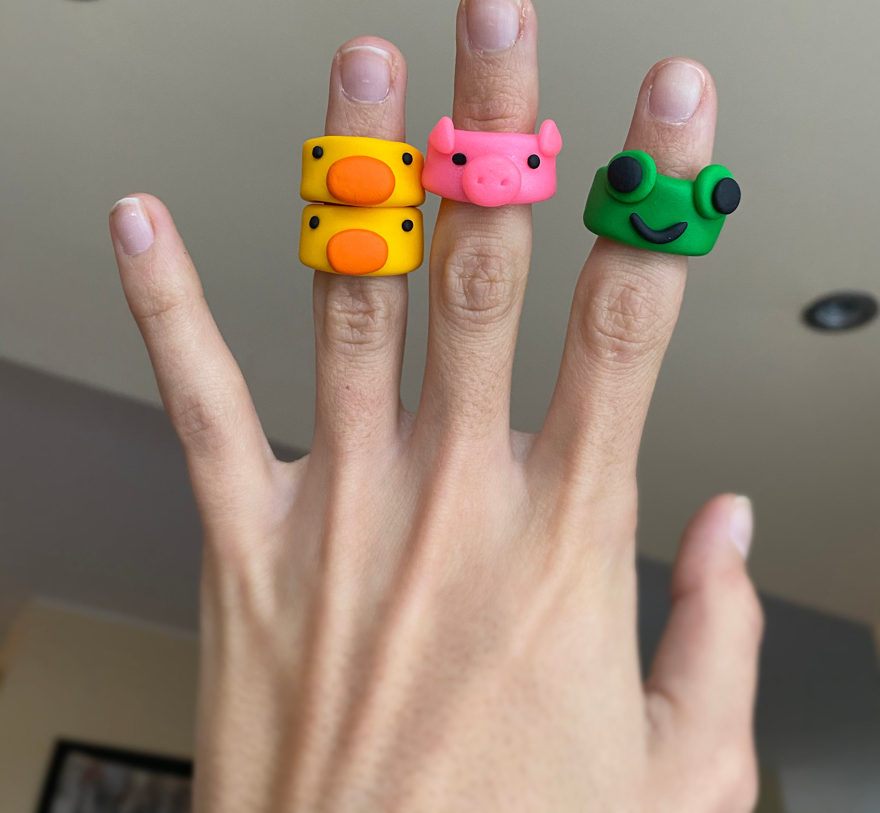 ANIMALZ polymer rings | Etsy