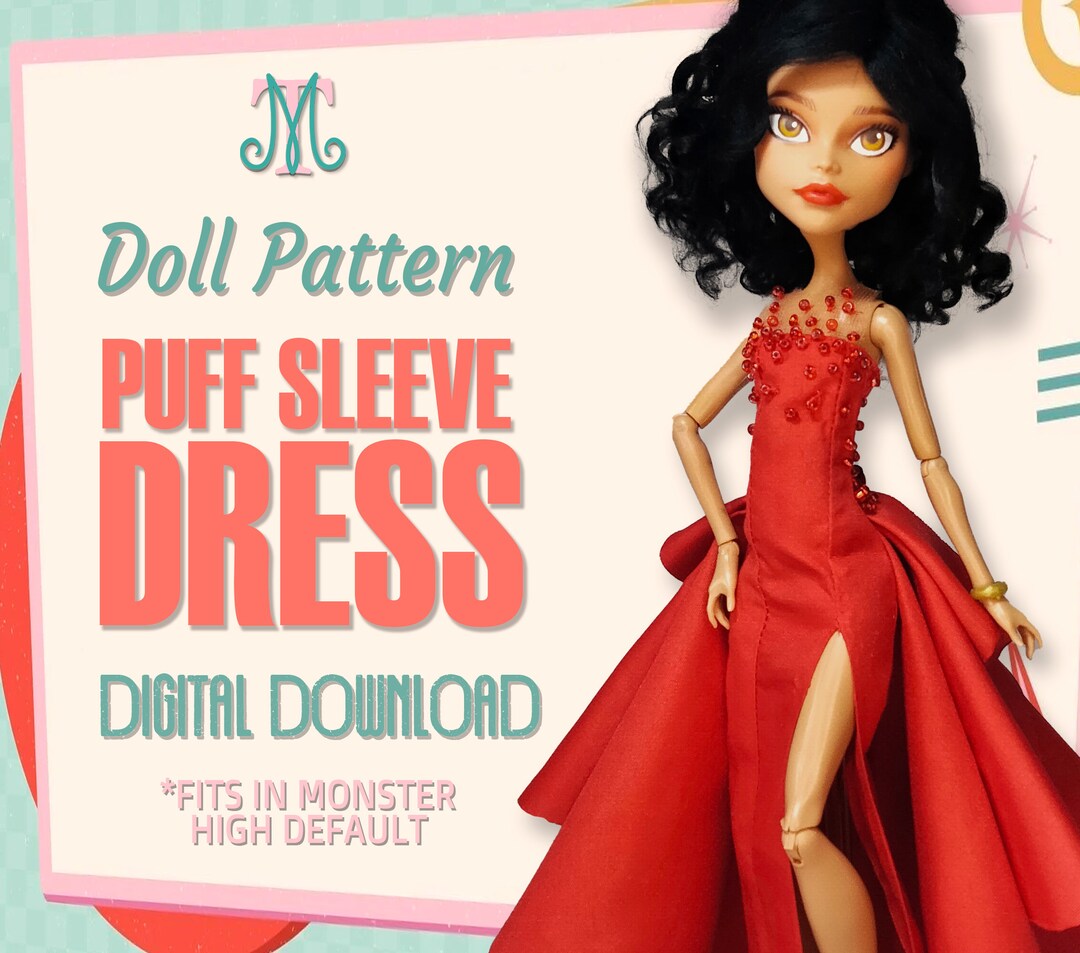 Long Tail Dress DIGITAL Pattern Download for Monster High Doll Clothes ...