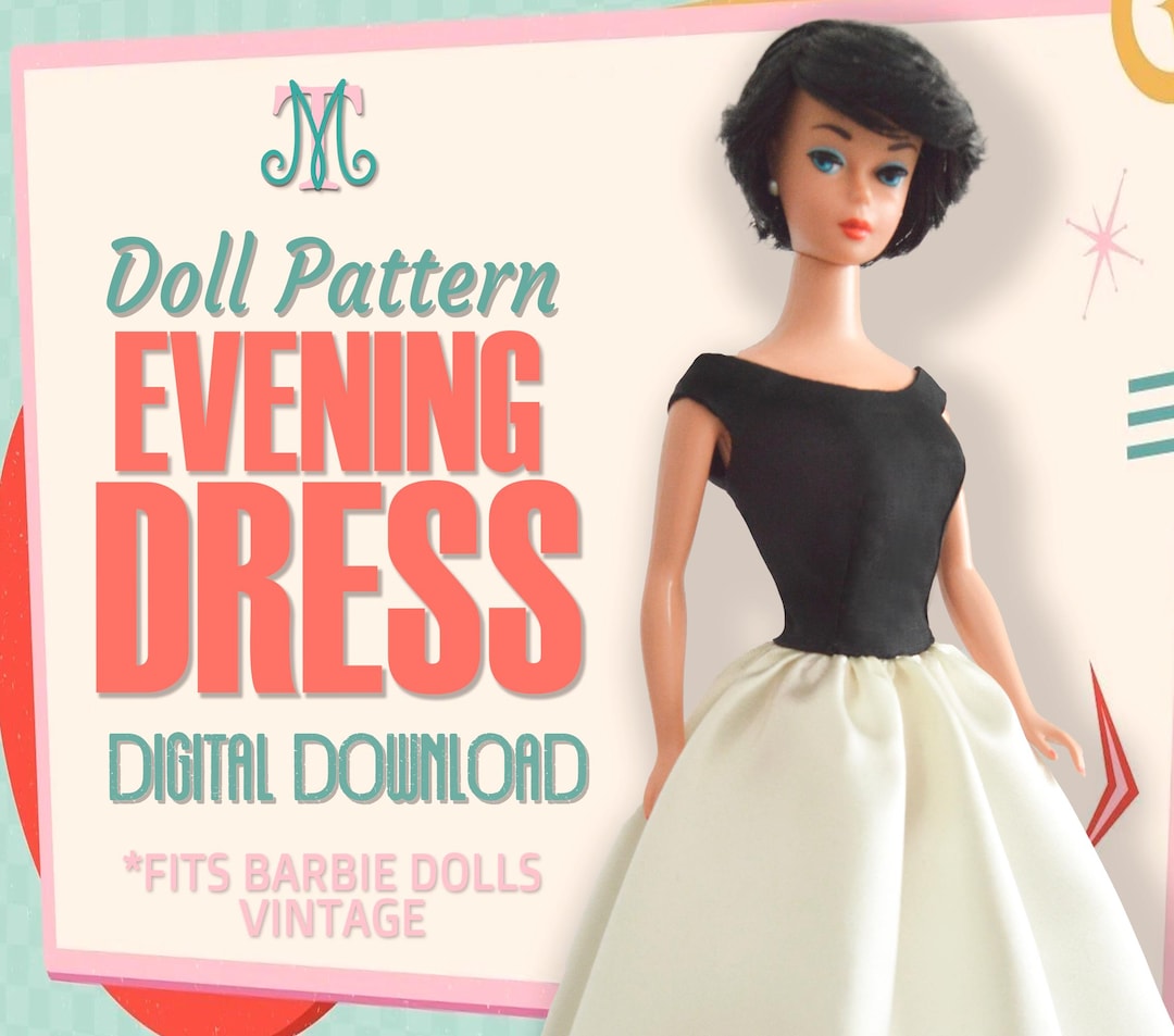 Evening Dress- | DIGITAL Pattern Download Doll Clothes for Vintage ...