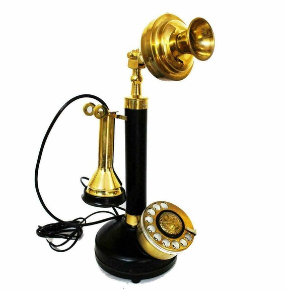 Antique Brass American Landline Telephone Vintage Rotary Dial - Etsy