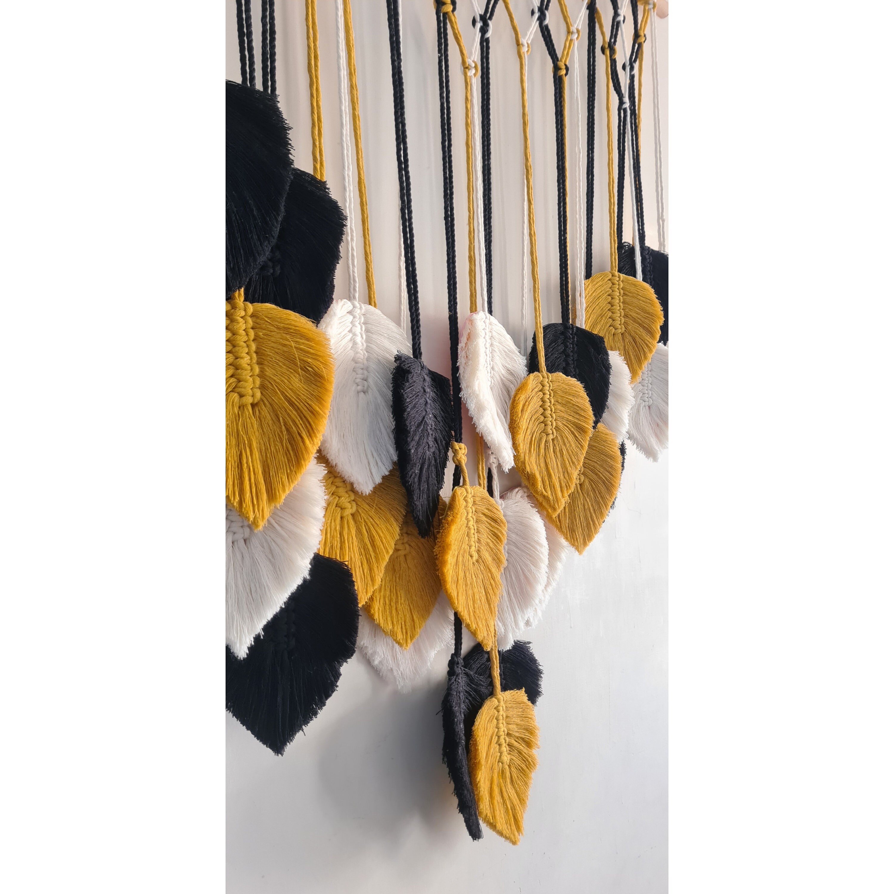 Large Macrame Feather Wall Hanging, Boho Chic Style Wall Hanging Decor ...