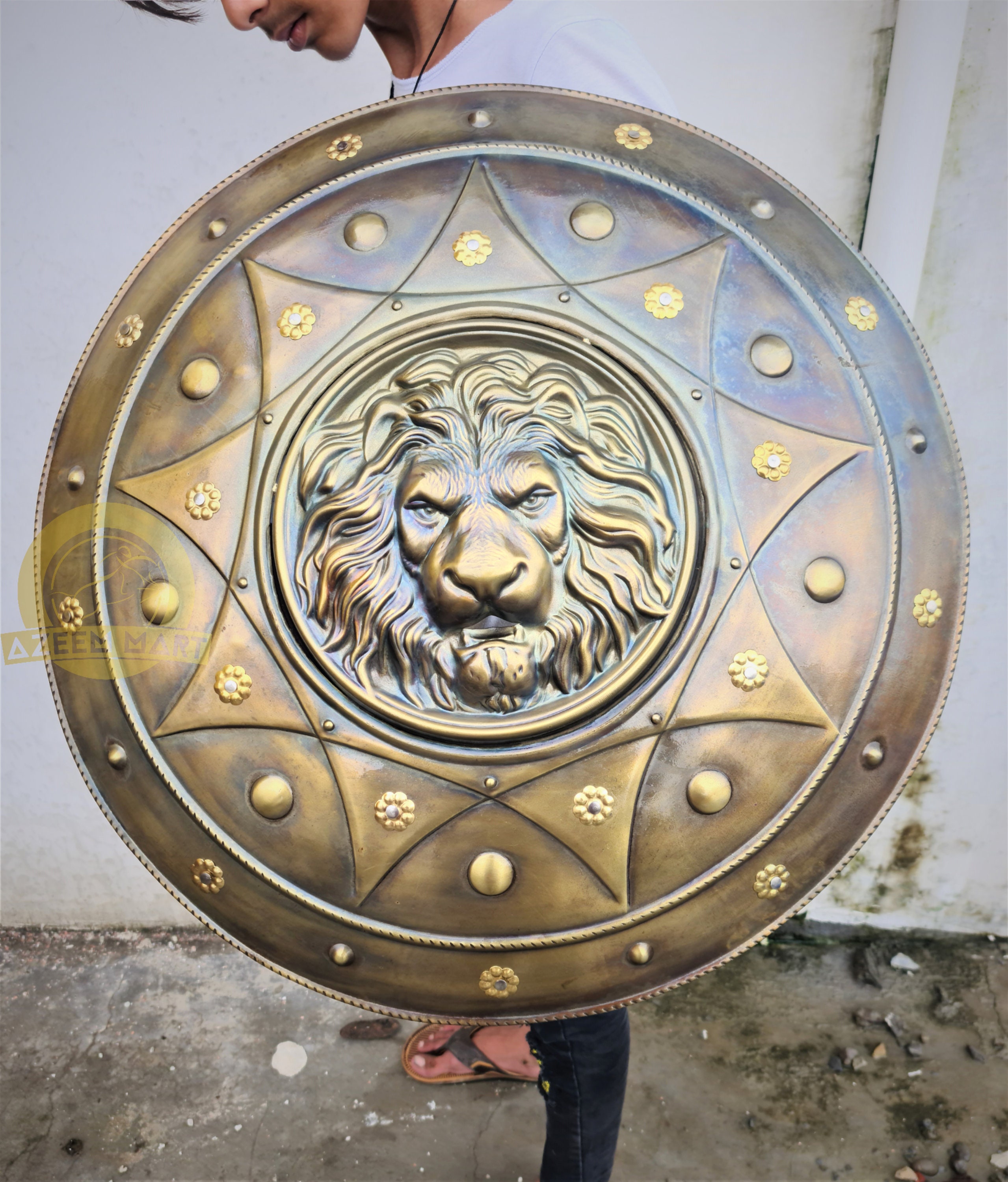 Medieval Lion Head Round Shield 22 Inches Round Steel - Etsy