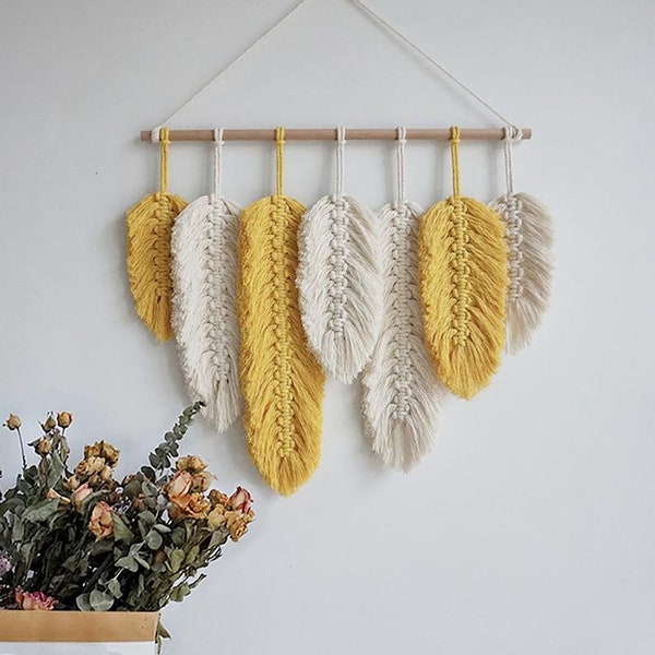 Macrame Feather Wall Hanging - Etsy