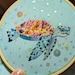 Sea Turtle Hand Embroidered Beaded Mini Hoop - Etsy