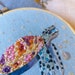 Sea Turtle Hand Embroidered Beaded Mini Hoop - Etsy