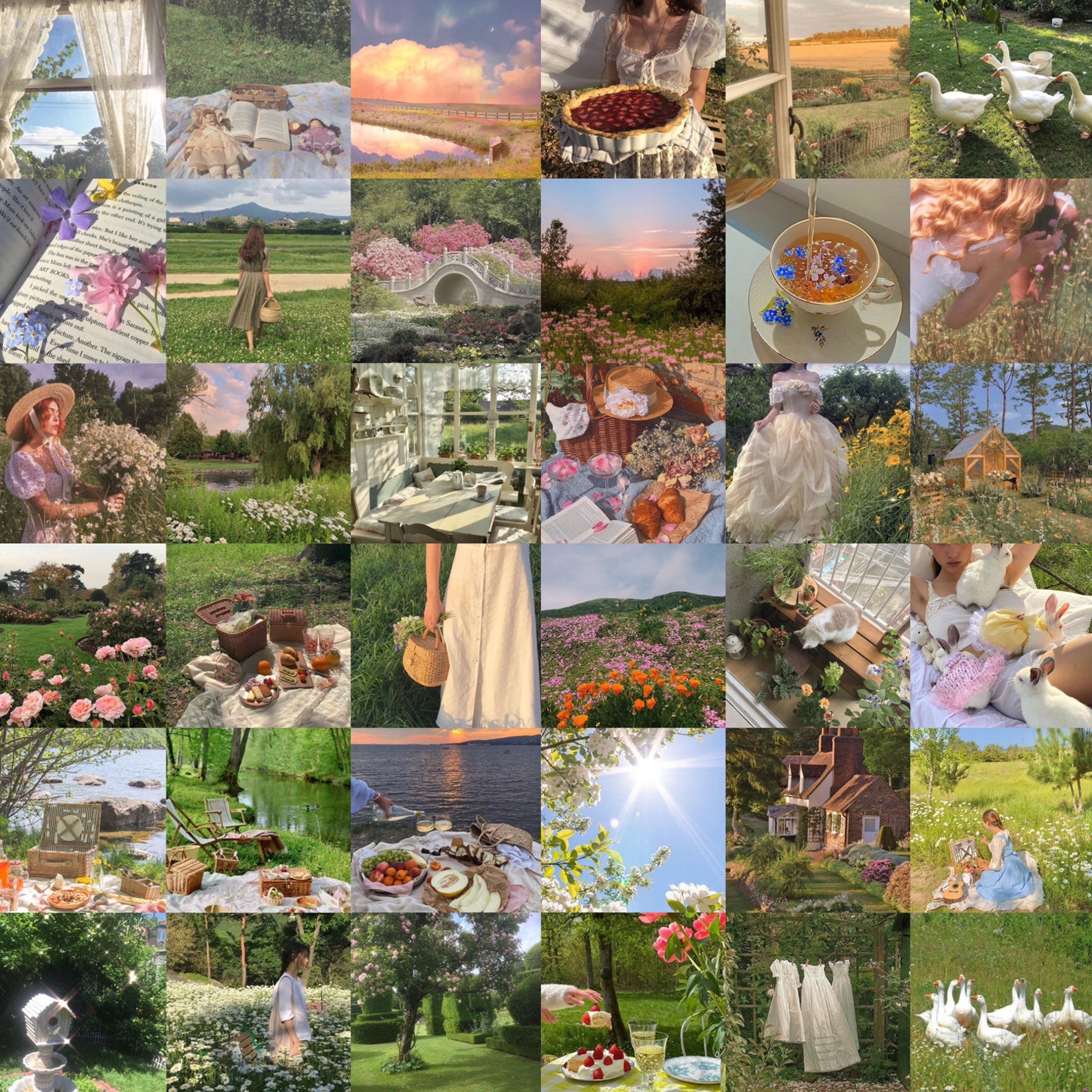 Cottagecore Wall Collage Kit Cottagecore Aesthetic Wall Etsy