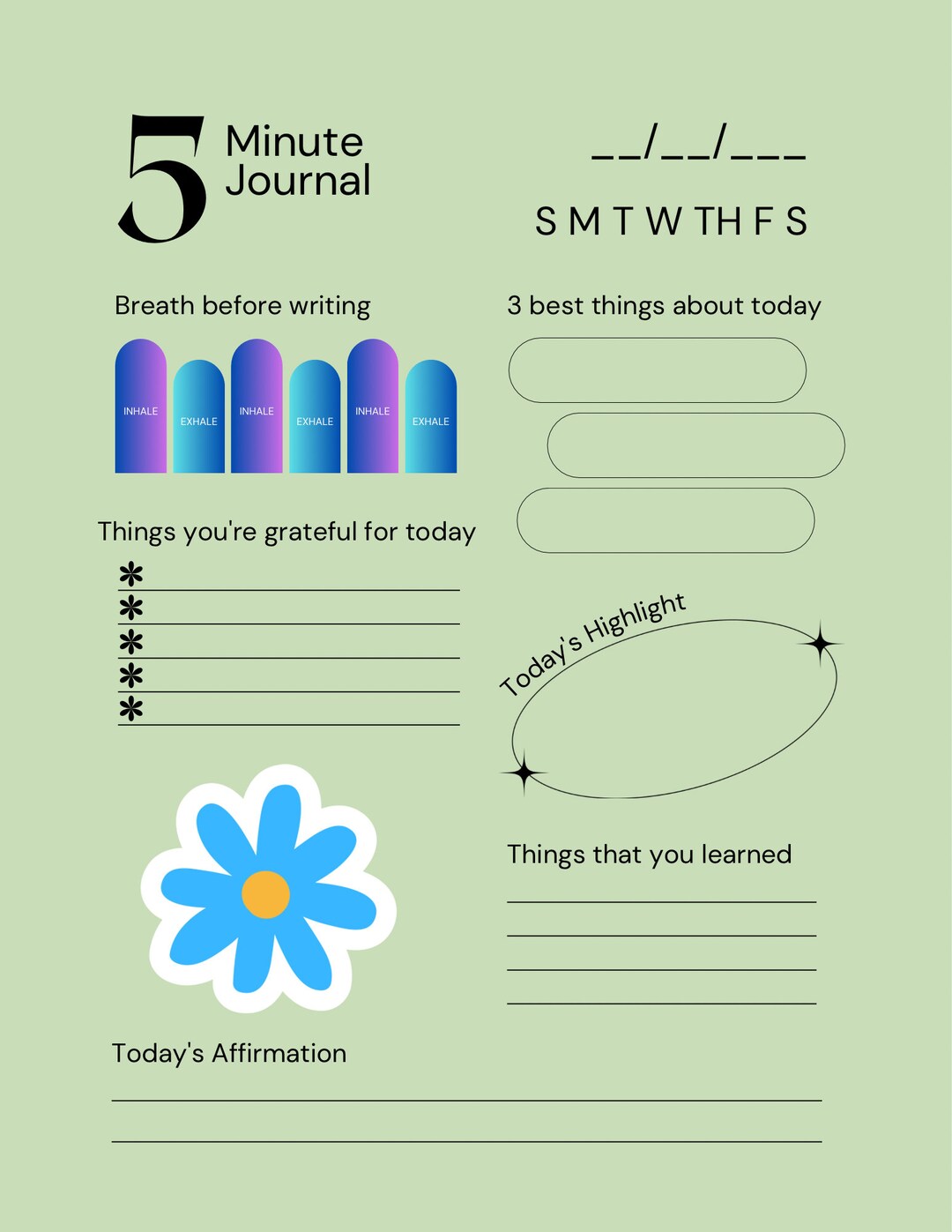Minimalist 5- Minute Gratitude Journal - Etsy