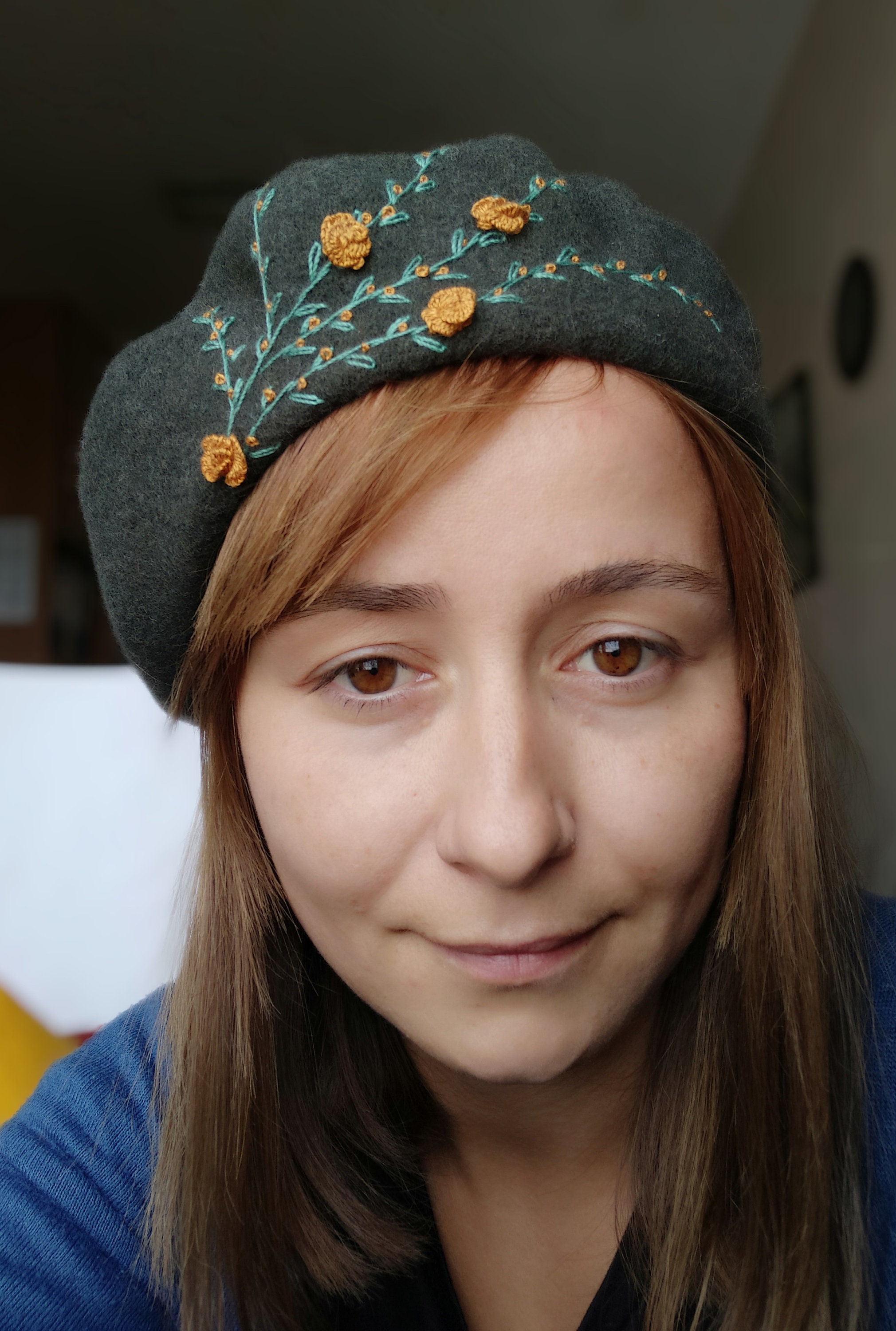 Vintage Wool French Beret Hand Embroidered 100% Wool Beret - Etsy