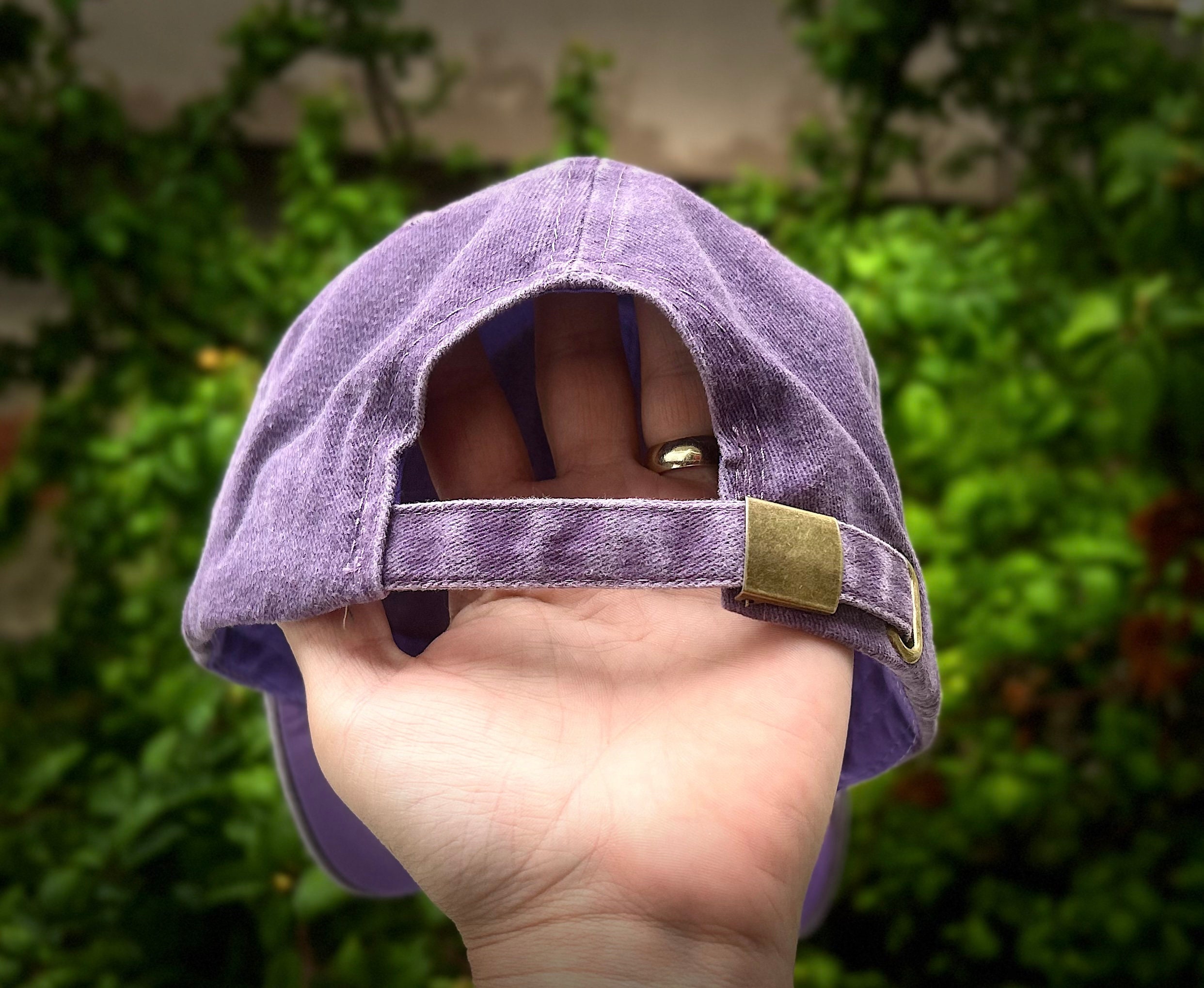 Purple Hand Embroidered Baseball Hat, Lavender Embroidered Denim Cap ...