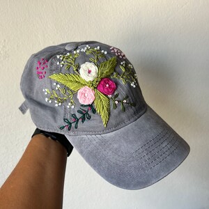 Hand Embroidered Baseball Cap - Etsy