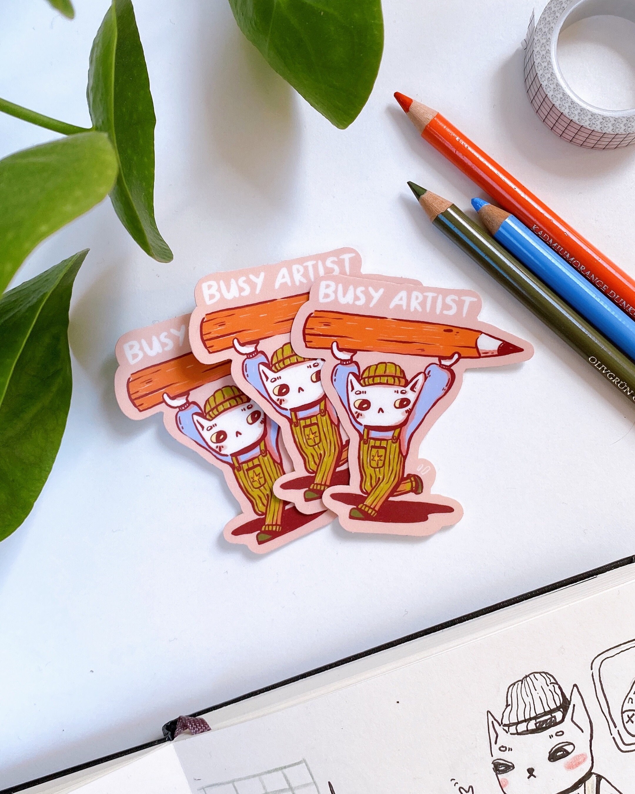 Busy Artist Sticker Matte Vinyl Sticker Laptop Sticker - Etsy