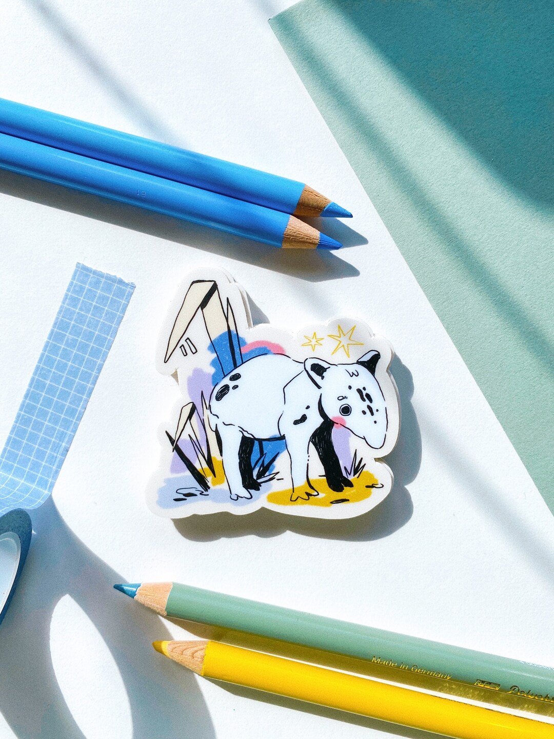 Tapir Matte Vinyl Sticker Cute Animal Sticker High Quality Laptop ...