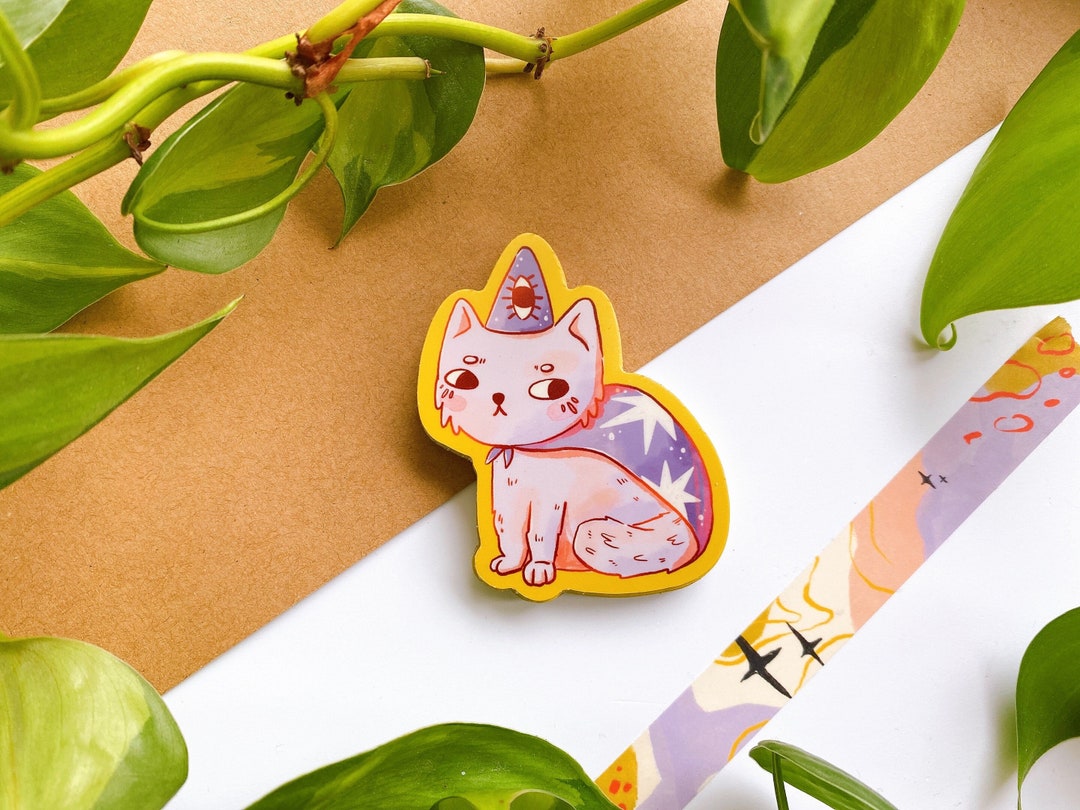 Wizard Cat Sticker Matte Vinyl Sticker Laptop Sticker Durable High ...