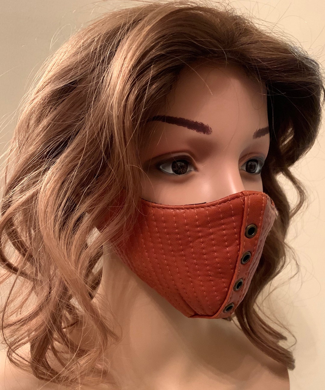 Soft Lambskin Leather Face Mask Eyelet Ventilation Cotton - Etsy