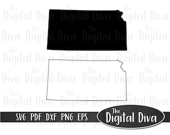 Kansas Outline | Etsy