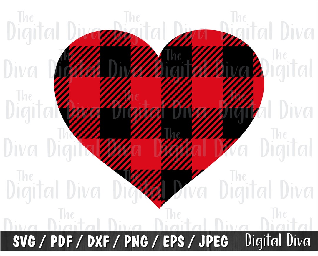 Buffalo Plaid Heart Svg Love Heart Svg Valentines Day Svg - Etsy