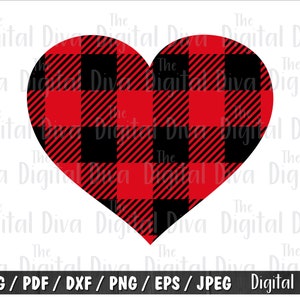 Buffalo Plaid Heart Svg Love Heart Svg Valentines Day Svg - Etsy