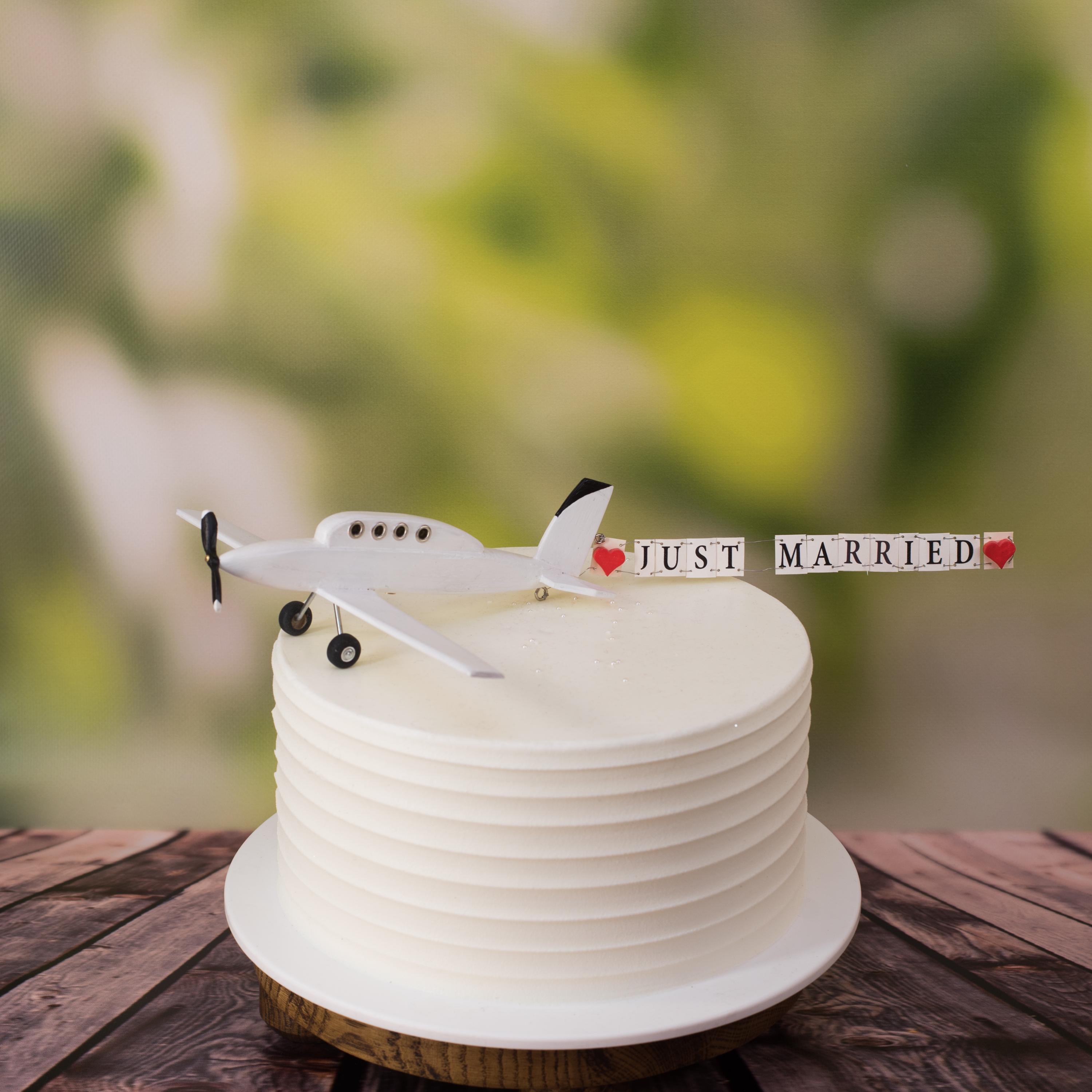 Custom Airplane Wedding Cake Topper, Travel Adventure Theme - Etsy
