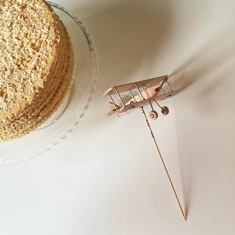 Vintage Wooden Airplane Cake Topper, USAF Pilot Party Decor - Etsy