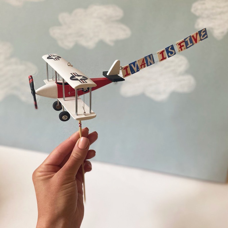 Personalized Wooden Airplane Cake Topper, Travel Birthday Decor - Etsy