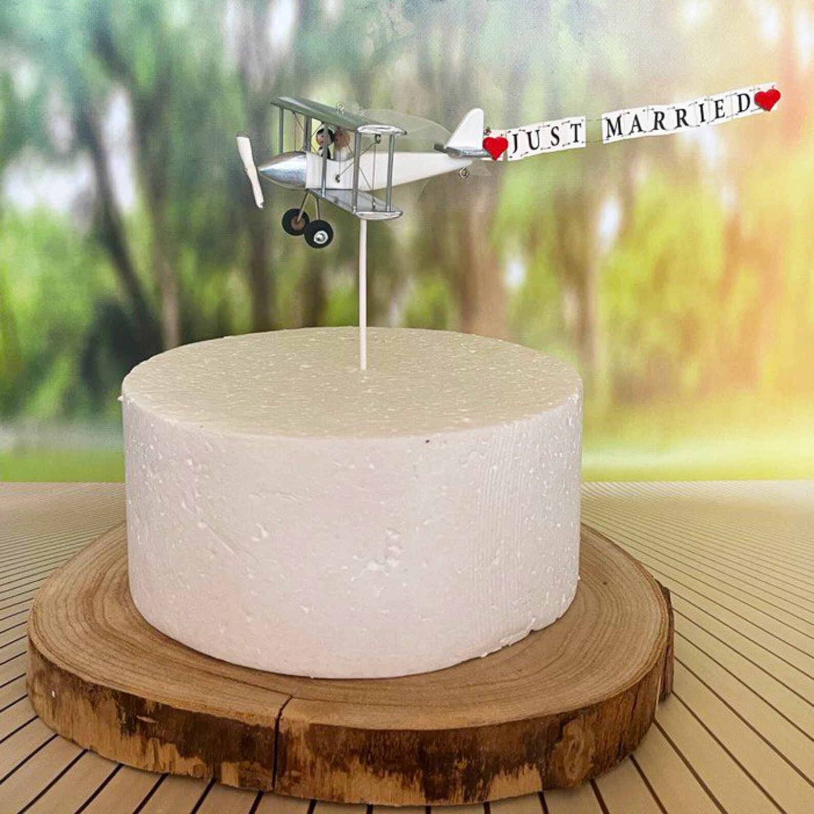 Silver Wedding Airplane Cake Topper With Custom just - Etsy