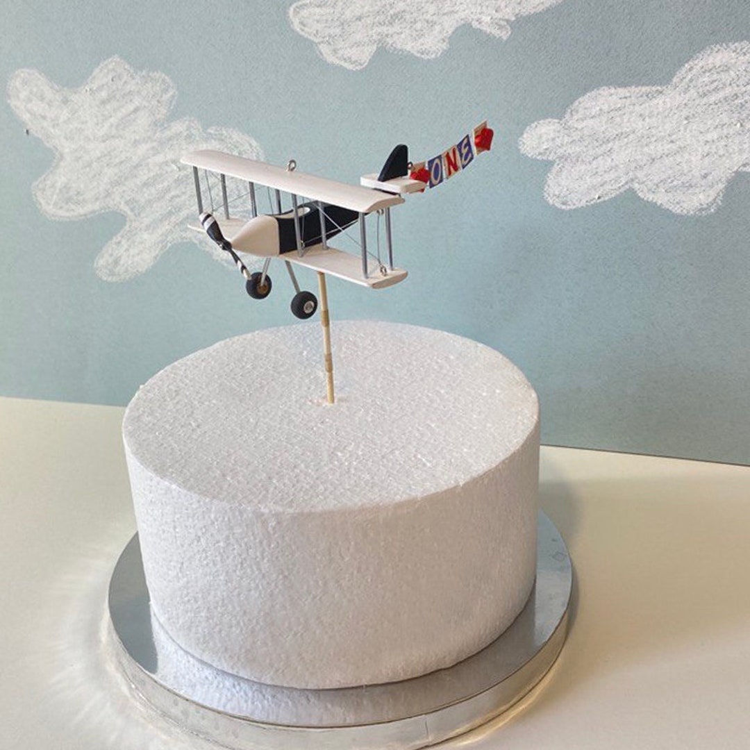 Airplane Cake Topper With Custom Banner, Vintage Biplane Party Decor - Etsy