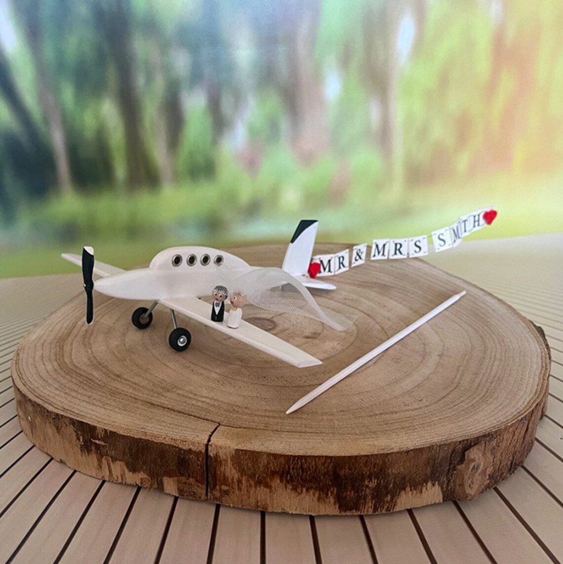 Airplane Pilot Wedding Cake Topper, Custom Mr & Mrs Banner, Travel ...