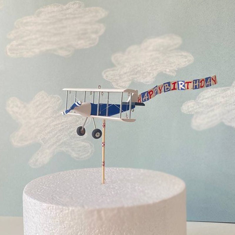 Airplane Birthday Cake Topper with custom name or any text | Etsy