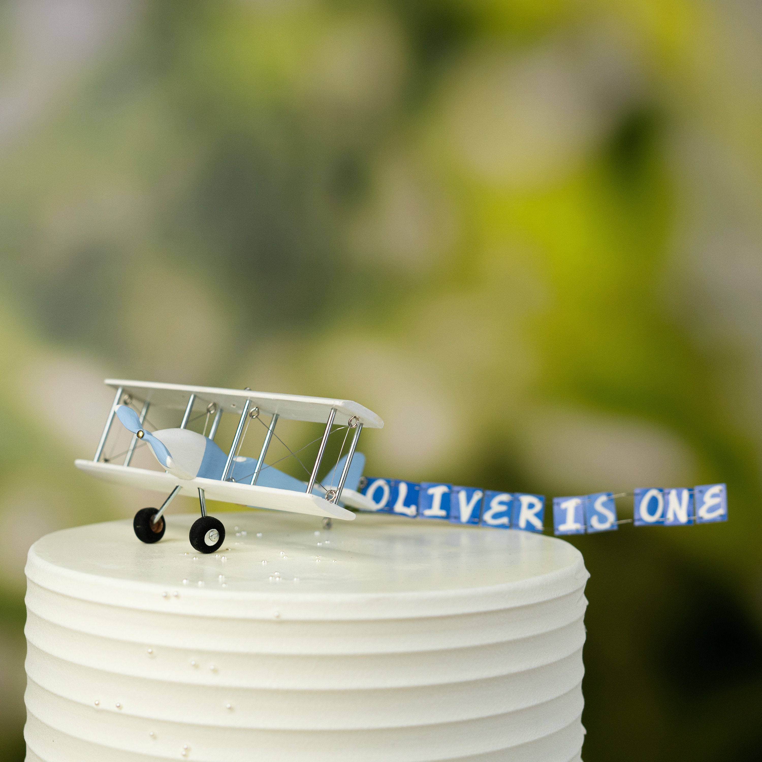 Sky Blue Airplane Cake Topper, Custom Name, First Birthday - Etsy