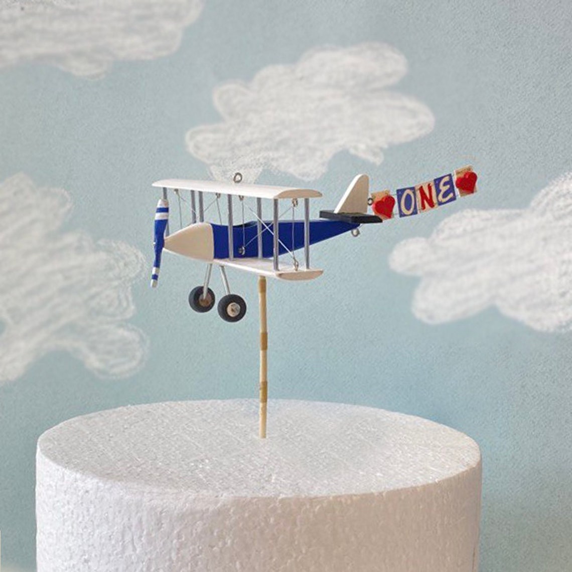 Airplane Cake Topper One. First Birthday Time Flies Pilot | Etsy