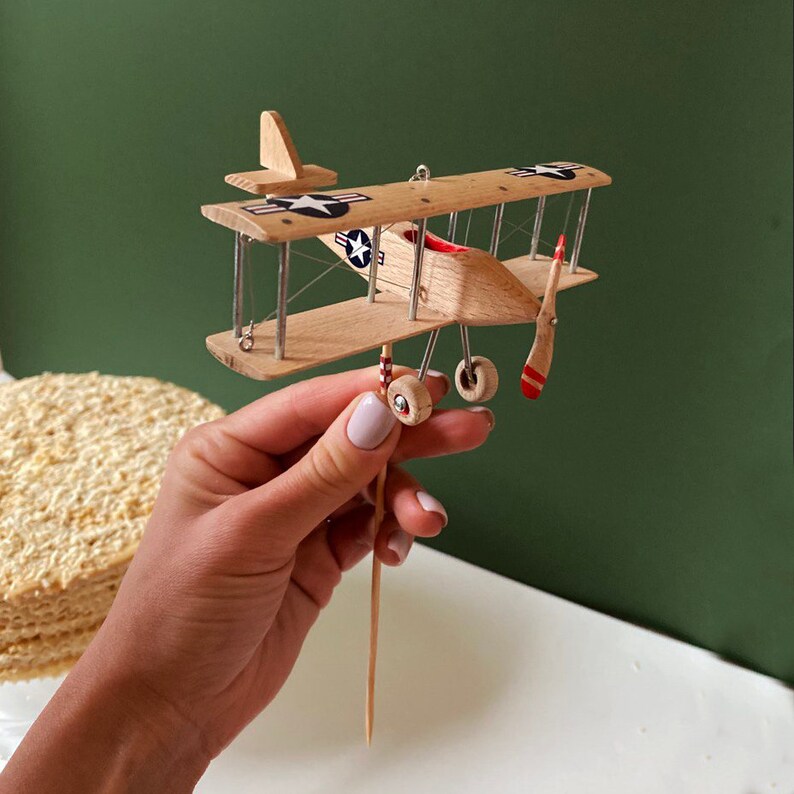 Vintage Wooden Airplane Cake Topper, USAF Pilot Party Decor - Etsy