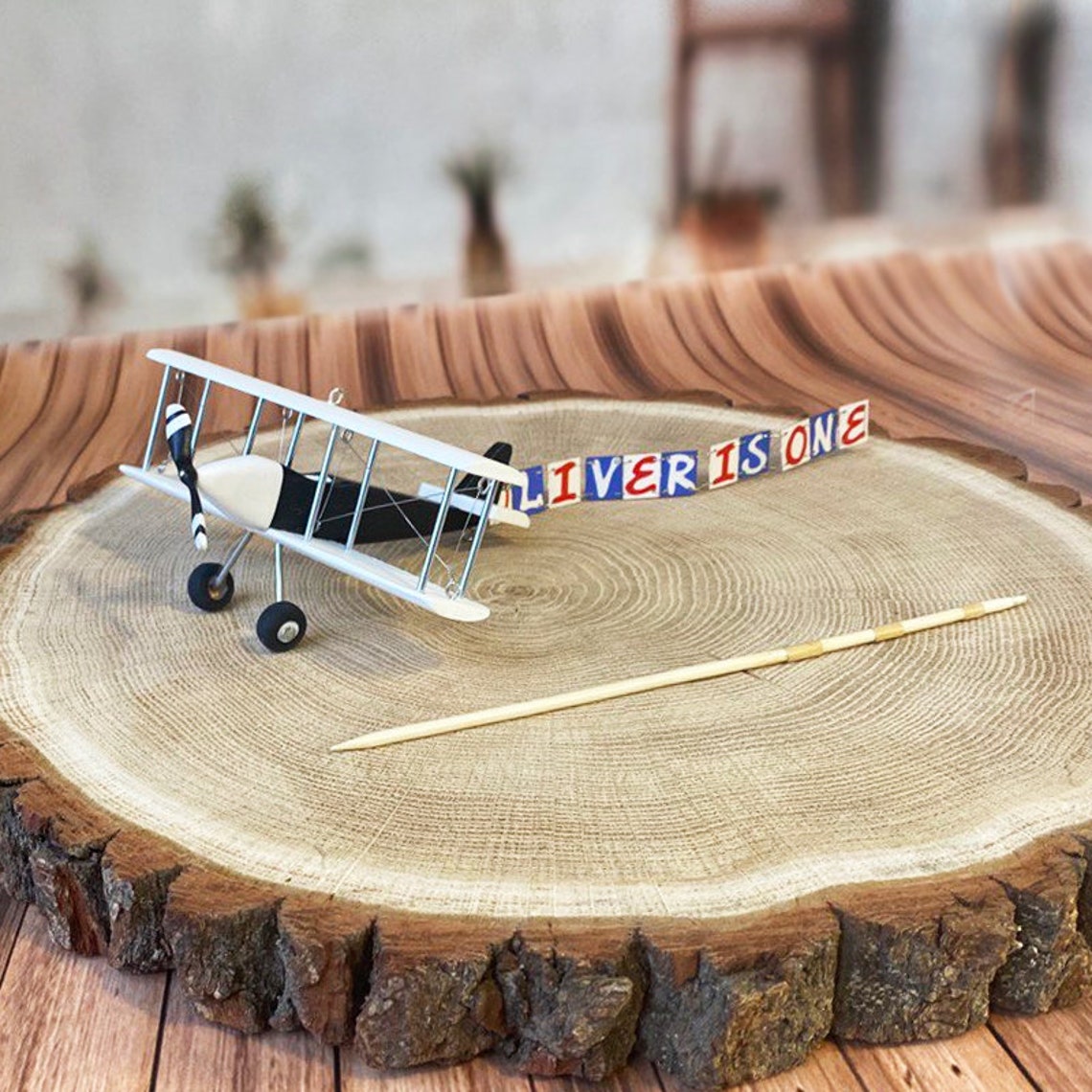 Airplane Cake Topper With Personalized Airplane Banner Custom - Etsy