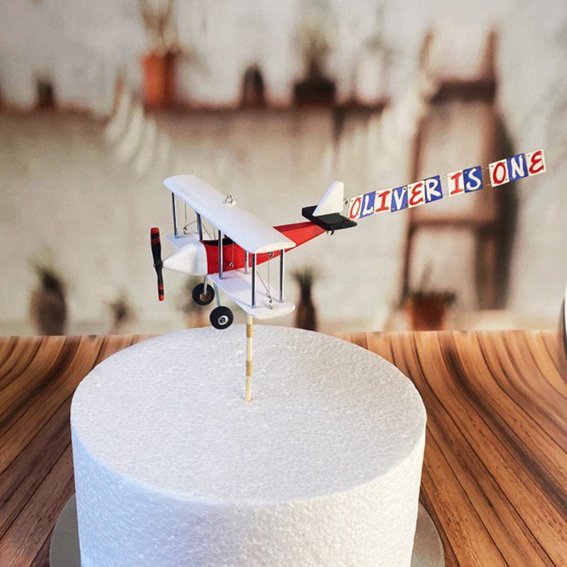 Airplane Cake Topper With Personalized Airplane Banner Custom - Etsy