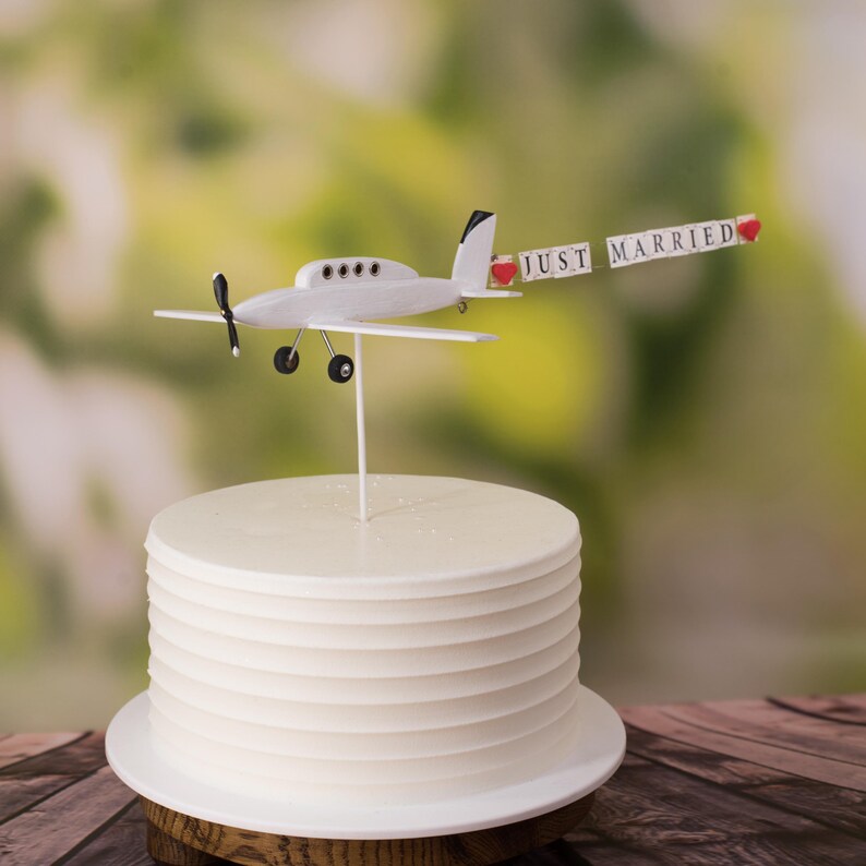 Custom Airplane Wedding Cake Topper, Travel Adventure Theme - Etsy